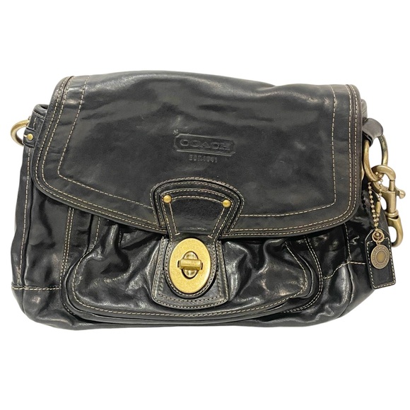 Coach | Bags | Coach Legacy Black Vachetta Leather 65th Anniv Hobo ...